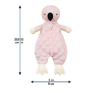 Doindute Baby Pink Flamingo Soft Stuffed Animal Security Blanket, Plush Flamingo Character Lovey Blanket, Baby Shower/Nursery Gift, Newborn Infant Toddler Snuggle Blankie for Boys & Girls,10 Inches