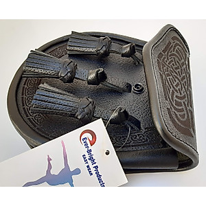 Scottish Kilt Semi Dress Sporran Genuine 100% Real Leather Knot Tassels Sporran