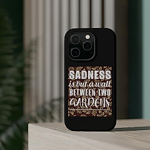 DistinctInk Tough Case for Apple iPhone 13 PRO (6.1" Screen), Compatible with MagSafe Charging - Sadness is Wall Between Gardens Black