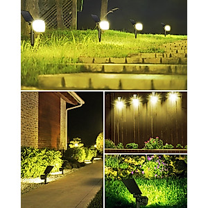 Biling 30 LEDs Solar Spot Lights Outdoor, Adjustable Solar Lights for Outside, IP67 Waterproof Solar Outdoor Lights for Garden Yard House Tree 4 Pack Warm White
