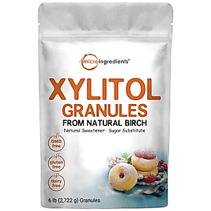 Xylitol Sweetener, 6 Pounds, Natural Sweetener, 1:1 Sugar Substitute and Low Calorie, Great for Baking and Cooking, No After Taste, Keto Friendly
