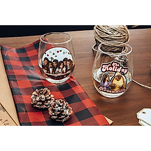 Friends Holiday Stemless Wine Glass Collectible 2-Pack | Each Holds 20 Ounces