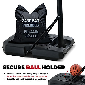 Portable Basketball Hoop 10 ft Adjustable - 44in Shatterproof Backboard - Basketball Goal System 8-10 ft Adjustable Basketball Hoop for Kids/Adults Indoor Outdoor Weatherproof Fillable Base