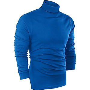 Utopia Wear Men's Turtleneck Slim Fit Lightweight Pullover Top, Medium, Royal Blue