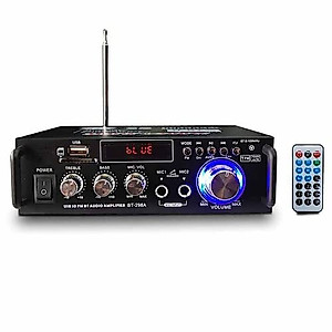 Kaynell 298A Wireless Bluetooth 5.0 Stereo Audio Amplifier, RMS 40Wx2, Max 300Wx2 Dual Channel Power Amp Sound Receiver w/USB, SD Card, FM Radio Home Speakers Theater System Remote Controller, Black