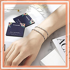 Batiyeer 6 Pieces Inspirational Morse Code Bracelet Adjustable Silver Bracelets for Women Encouragement Gifts Teacher Sister Mom Teenager Daughter Birthday Christmas Graduation