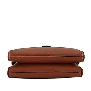 FashionPuzzle Double Compartment Small Crossbody Bag (Brown)