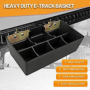 E-Track Basket E-Track Storage Box & Dividers Organizer for E-Track Systems Enclosed Trailer Tool Box for Garage, Workshop, Warehouse – Wall-Mounted Hanging Tool Box