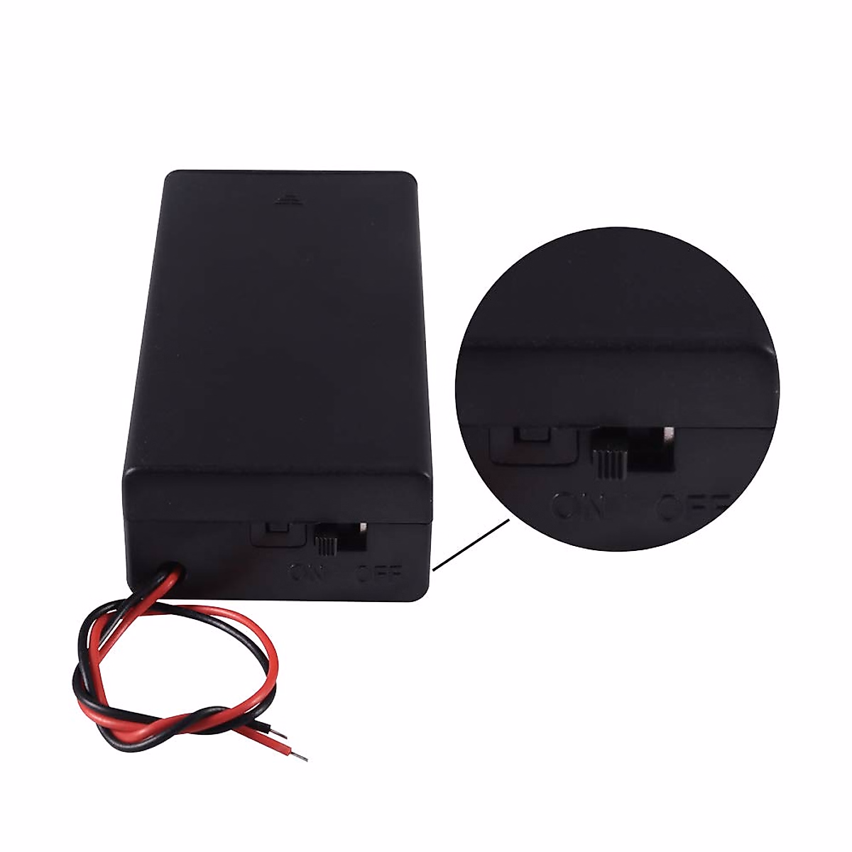 2Pcs18650 Battery Storage Case 2 Slots x 3.7V for 2x18650 Batteries Holder Box Container with ON/Off Leads and Switch