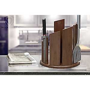 Dalstrong Magnetic Knife Block - Holds 12 Piece - 'Dragon Spire' - Premium Double-Sided Walnut Block Holder and Stand - Display Stand - Professional Kitchen Set