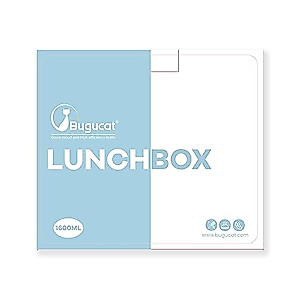 Bugucat Bento Box 54 Oz, Lunch Box with 3 Compartments and Cutlery, Reusable Lunch Containers with Ice Pack, Adults Food Storage Containers for Work Picnic, Dishwasher-safe, BPA-Free