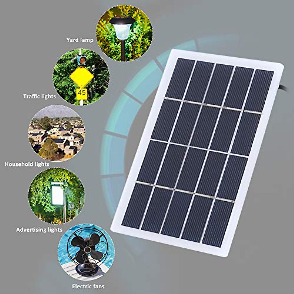 VGEBY 2W 5V Solar Battery Panel Polysilicon Solar Power Battery Panel with DC Interface Charging Pouches for 3.7V Battery Outdoor Garden Lamp