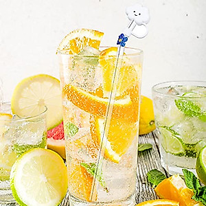 10 Pcs Cloud Shape Straw Covers, Straw Tips Cover Reusable Cloud Shape Straw Protector Straw Covers Cap Straw Protectors Cap Silicone Straw Cover for 6-8 mm Straws, White