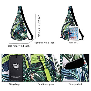 HUA ANGEL Crossbody Sling Bag for Men & Women-Fashion Chest Shoulder Daypack Casual Backpack for Travel Hiking Gym
