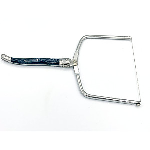 Laguiole Premium Sturdy Stainless Steel Cheese Slicer / Lyre For Hard & Soft Cheeses, Black Marble Handle by Roger Orfevre