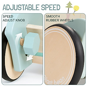 Giant bean Wooden Baby Walker for Boys Girls Ages 1+, Galloping Ponies Push and Pull Activity Walker Adjustable Speed, Baby Push Walker Gift for Toddler Kids Motor Skills & Stimulates Creativity