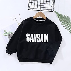 Newborn Baby Boys Girls Toddler Sweatshirt Pullover Children Crewneck Pullover Fleece Lined Tops 6M-7Y Organic Infant Hoodies Black
