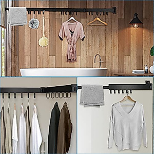 Globalstore Clothes Drying Rack, Laundry Drying Rack Clothing 3-Fold Wall Mounted Drying Rack Drying Rack Clothing Foldable for Hanging Clothes Retractable Clothing Drying Rack for Indoor Laundry