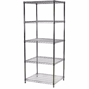 Shelving Inc. 24" d x 30" w x 84" h Chrome Wire Shelving with 5 Tier Shelves, Weight Capacity 500lbs Per Shelf