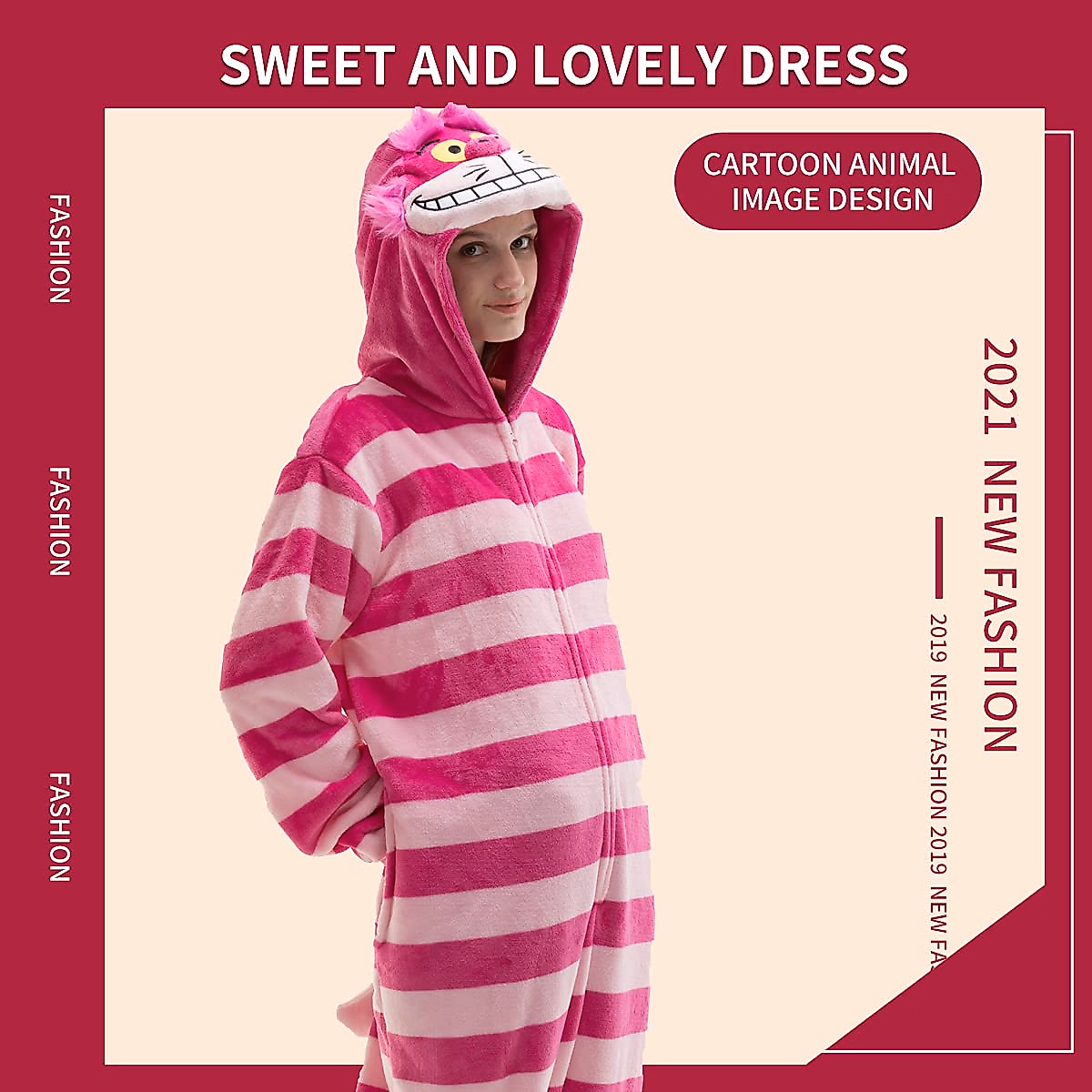 COSUSKET Fitted Unisex Adult Bear Onesie Pajamas, Halloween Flannel Women's Cosplay Animal One Piece Costume