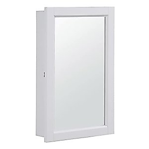 Design House 590505-WHT Concord Medicine Cabinet Durable Assembled Frame Bathroom Wall Cabinet w/Mirrored Door, 16", White