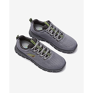 Skechers mens Skechers Men's Glide Step Fasten Up Lace-up Sneaker Oxford, Grey, 9.5 US