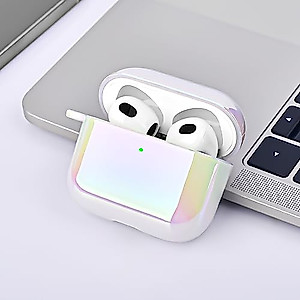 VISOOM for Apple Airpods 3 Cases - Hard AirPods 3rd Generation Case Cover Women, Lasher PC Protective Airpods Case 3rd Gen with Keychain for iPods 3rd Wireless Charging Case, Colorful iPods 3 Cover