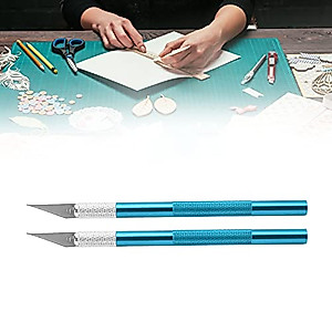 Hobby Knife, Exacto Knife Set Non Slip Handle Accurate Control 20 Blades for Crafting for Hand Account (Blue)