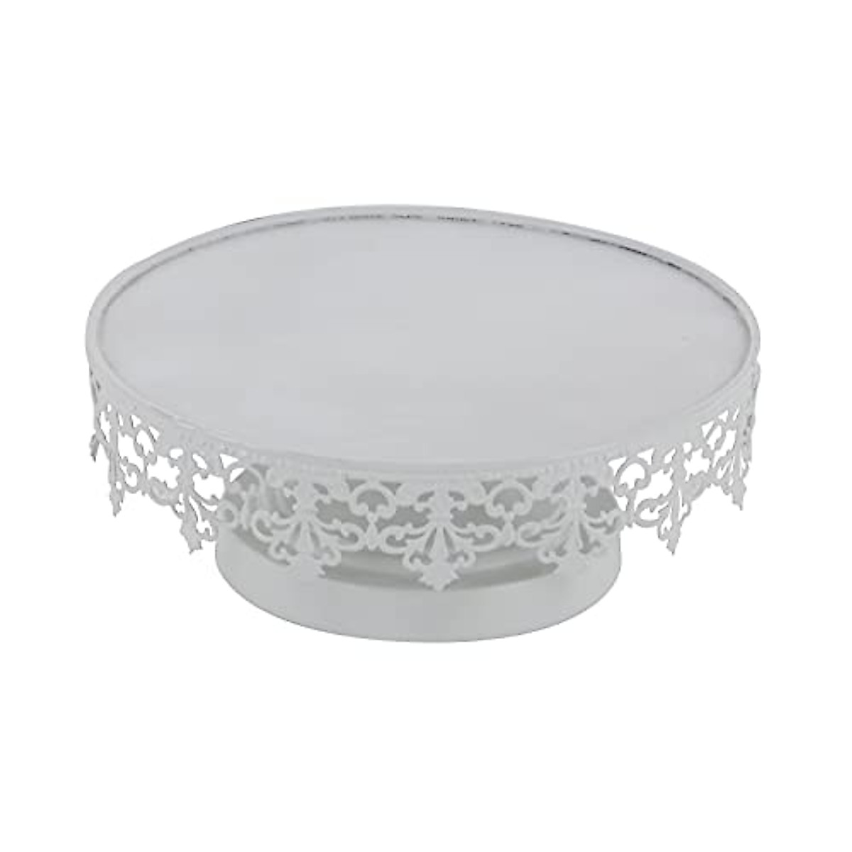 Deco 79 Vintage Metal Round Cake Stand, Set of 3 13", 10", 9"W, White