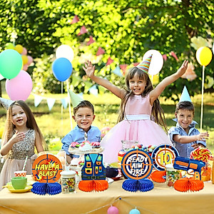 LINGXIU 10 Pieces Dart War Party Decorations Nerf Dart War Gun Party Honeycomb Centerpieces Birthday Party Table Toppers Double RZ0037 0