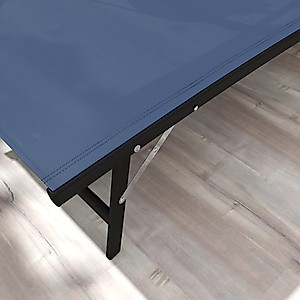 Outsunny Chaise Lounge Outdoor, 2 Piece Lounge Chair with Wheels, Tanning Chair with 5 Adjustable Positions for Patio, Beach, Yard, Pool, Dark Blue