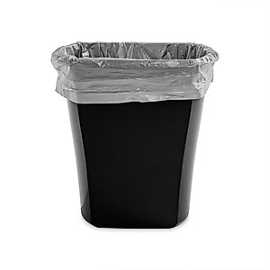 Sterilite 5.5 Gallon Rectangular Wastebasket, Open-top, Medium Sized Trash Can for the Bathroom, Bedroom, or Office, Black, 6-Pack