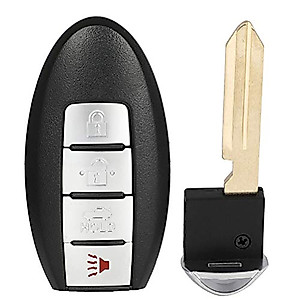 ANGLEWIDE Car Key Fob Keyless Entry Remote SHELL CASE Replacement for Infiniti FX50 G25 G35 G37 Q60 QX70 for Nissan 07-12 Altima 09-14 Maxima Murano (FCC KR55WK49622) 4 Buttons 2pads