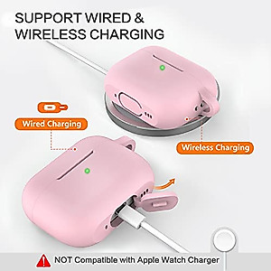 BOBEN AirPods Pro 2nd Generation Case Cover 2022 Silicone AirPods Pro 2 Case Cover with Lanyard and Keychain [Wireless Charging & Front LED Visible] (Pink)