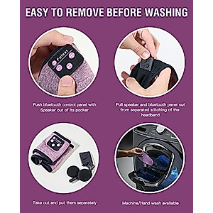 Fulext Bluetooth Headband Headphones, Sleep Headphones For Side Sleepers - Sleeping Comfortable with Thin Speaker Microphone Handsfree Best Gift Ideas Women Men