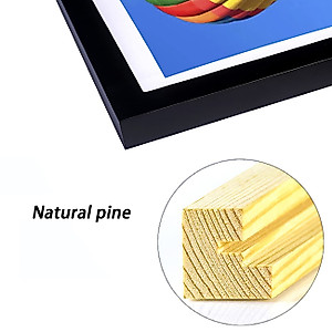 ZZFQXZ 16x16 Diamond Painting Picture Frame 40x40cm Diamond Art Frames, Display Pictures16x16inch/40x40cm Without Mat or 14x14inch/35x35cm With Mat, Diamond Painting Photo Frame Wood Black (ZK006)