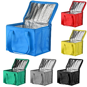 Mifoci 6 Pack Insulated Food Delivery Bags Bulk, 16 x 10 x 13 Inch Insulated Take Away Bags, Reusable Grocery Shopping Bags with Zippered for Hot Cold Food Delivery Refrigerator Pizza