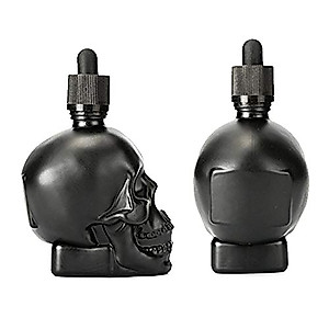 Tvoip 1Pcs Skull Bitter Bottle Glass Dropper Bottle 1OZ/30ML Skull Shape Bottle of Halloween, Cocktail Bar,Essential Oil Bottle with Pipette,Empty Refill Glass Bottle (1oz/30ml)