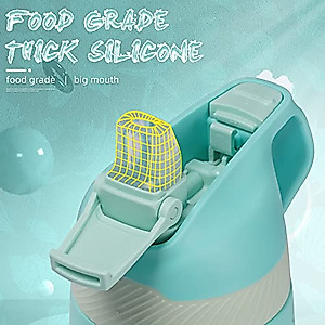 Fjbottle Kids Water Bottle, Vacuum Insulated 18/10 Stainless Steel Water Bottle with Straw,Keep Hot/Cold Leak Proof-BPA Free, 12 oz,Suitable Girls Boys for school family leisure outdoor