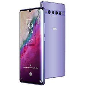TCL 10 Plus Unlocked Smartphone, 6.47” Curved AMOLED FHD+ Display, Verizon Cellphone 6/64GB with 48MP Rear AI Quad-Camera, 4500mAh Fast Charging Battery, OTG Reverse Charging, Starlight Silver
