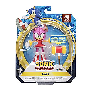 Sonic The Hedgehog 4-Inch Action Figure Modern Amy with Hammer Collectible Toy