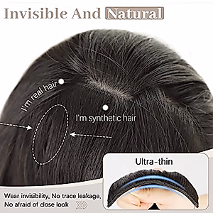 Sué Exquisite Dark Brown Hair Extensions Clip in Long Synthetic Hair Extensions 20 inches Thick Hairpieces for Women