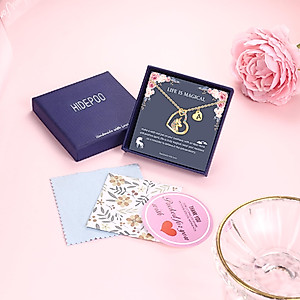 Hidepoo Unicorn Necklace Gifts - 14K Gold Plated Cubic Zirconia Heart Pendant Unicorn Necklace Jewelry A Initial Heart Unicorn Necklace Heart Necklace Unicorn Jewelry Birthday Gifts Unicorns Gifts