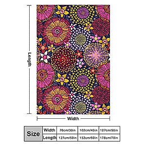 Australian Floral Throw Blanket for Couch Bed Flannel Lap Blanket Lightweight Cozy Plush Blanket for All Seasons 40"x60"