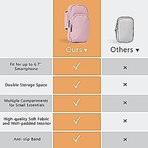 SUITMAT Large Water Bottle Pouch for Stanley Quencher Cup Tumbler, Double Layer Water Resistant Bag for iPhone 14 Pro Max, iPod Air, Credit Cards, Key, Pink (Bag Only)