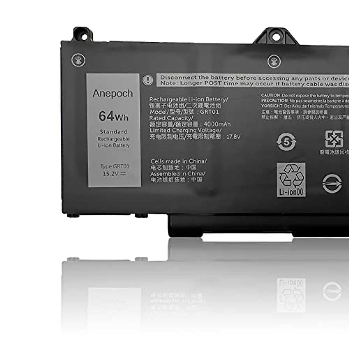 Anepoch GRT01 Laptop Battery Replacement for Dell Latitude 5421 5431 5521 5531 Precision 3561 3470 3571 for Alienware m17 R5 AMD Series Laptop 00P3TJ 0P3TJ 0R05P0 R05P0 05RGW 9JRV0 15.2V 64Wh 4000mAh