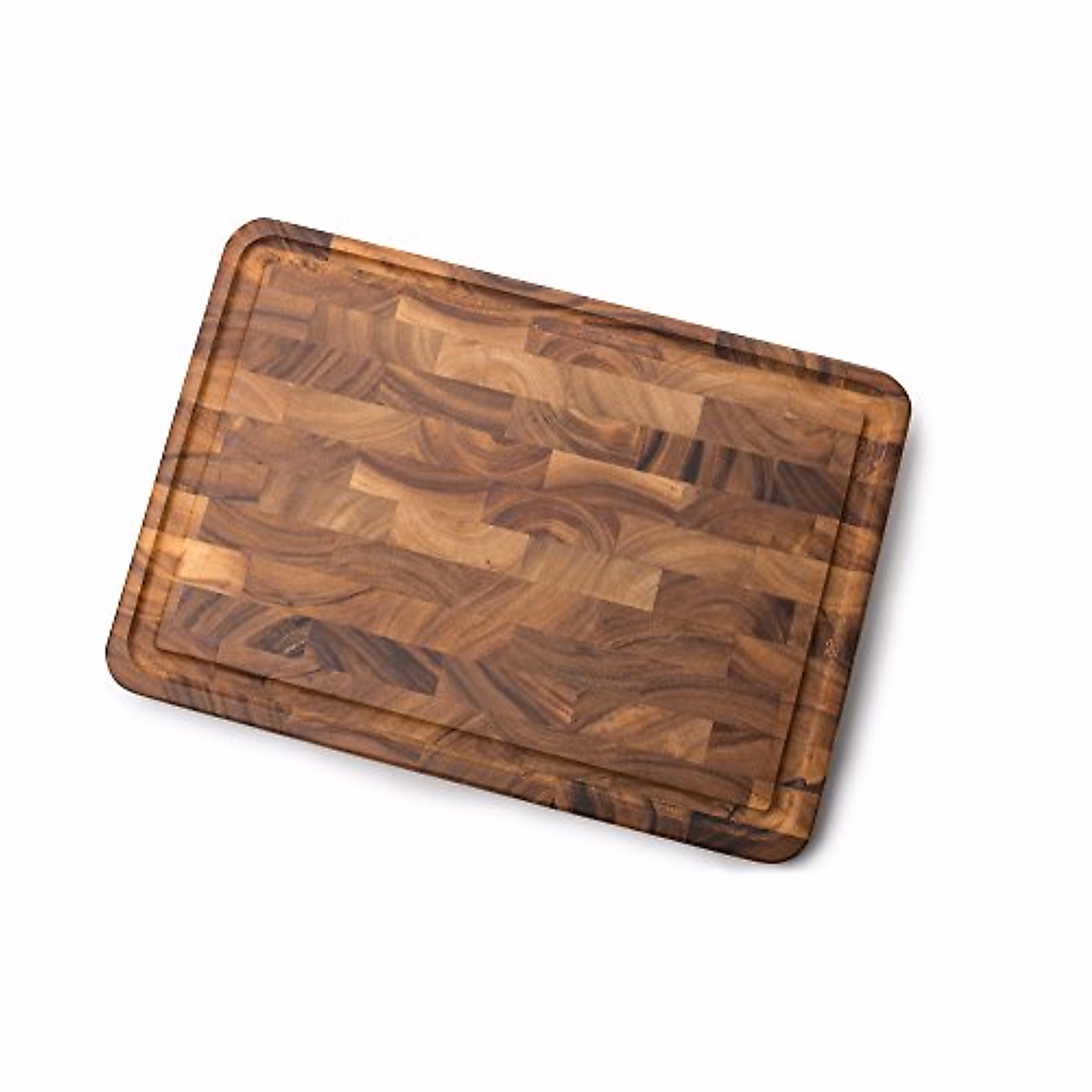 Ironwood Gourmet Charleston End Grain Board with Channel, Acacia Wood Brown 20 x 14 Inches