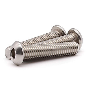 RoyceMart #10-24 x 3/4" (50 Pack) Hex Socket Button Head Cap Screws Bolts, Allen Socket Drive, 304 Stainless Steel 18-8, Bright Finish, Full Machine UNC Threads