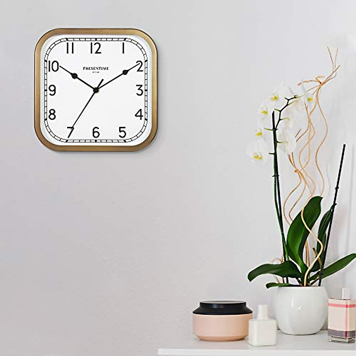 Vintage 10" Anton Square Clock - Silent & Elegant