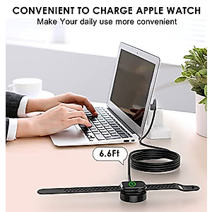 JUD 𝟮𝟬𝟮𝟯 𝐔𝐩𝐠𝐫𝐚𝐝𝐞𝐝 for Apple Watch Charger Black 6.6ft/2M Fast iWatch Charger Wireless Charging Cable Compatible with Apple Watch Series 8/7/6/5/4/3/2/1/SE